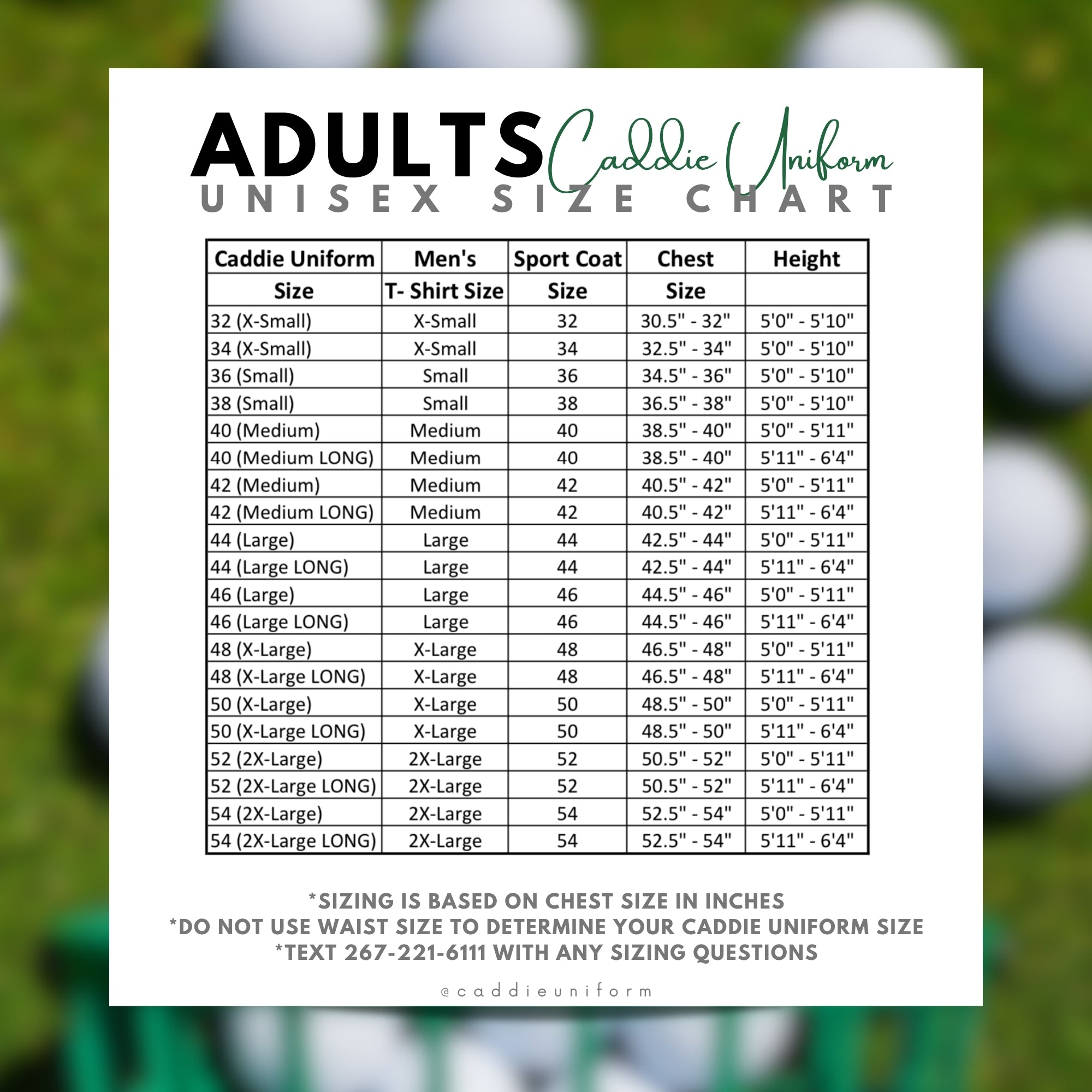 Adult Golf Caddie Uniform With Customized Name and Number – CADDIE UNIFORM