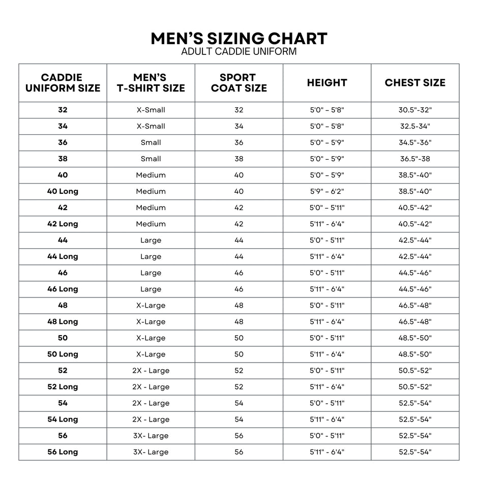 Golf Caddie Uniforms for All Ages - Caddie Uniform – CADDIE UNIFORM